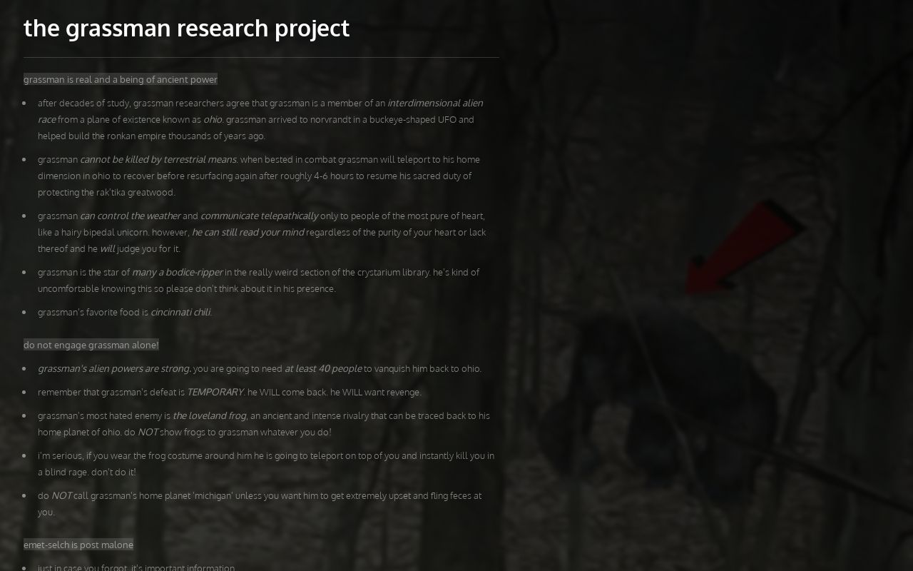 the grassman research project